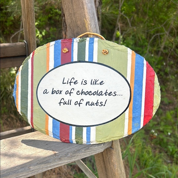 Wall Decor | Handmade Colorful Striped Shale Rock Wall Plaque | Poshmark